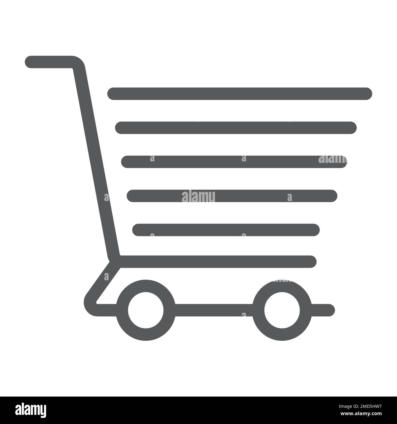 Shopping cart line icon, e commerce and store, food retail sign vector ...