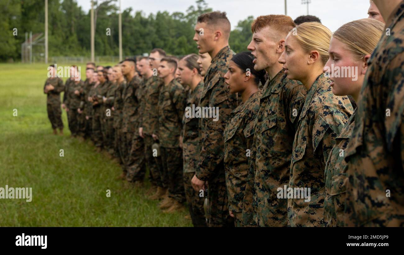 U.S. Naval Academy Midshipman, arrive at the Marine Corps obstacle ...