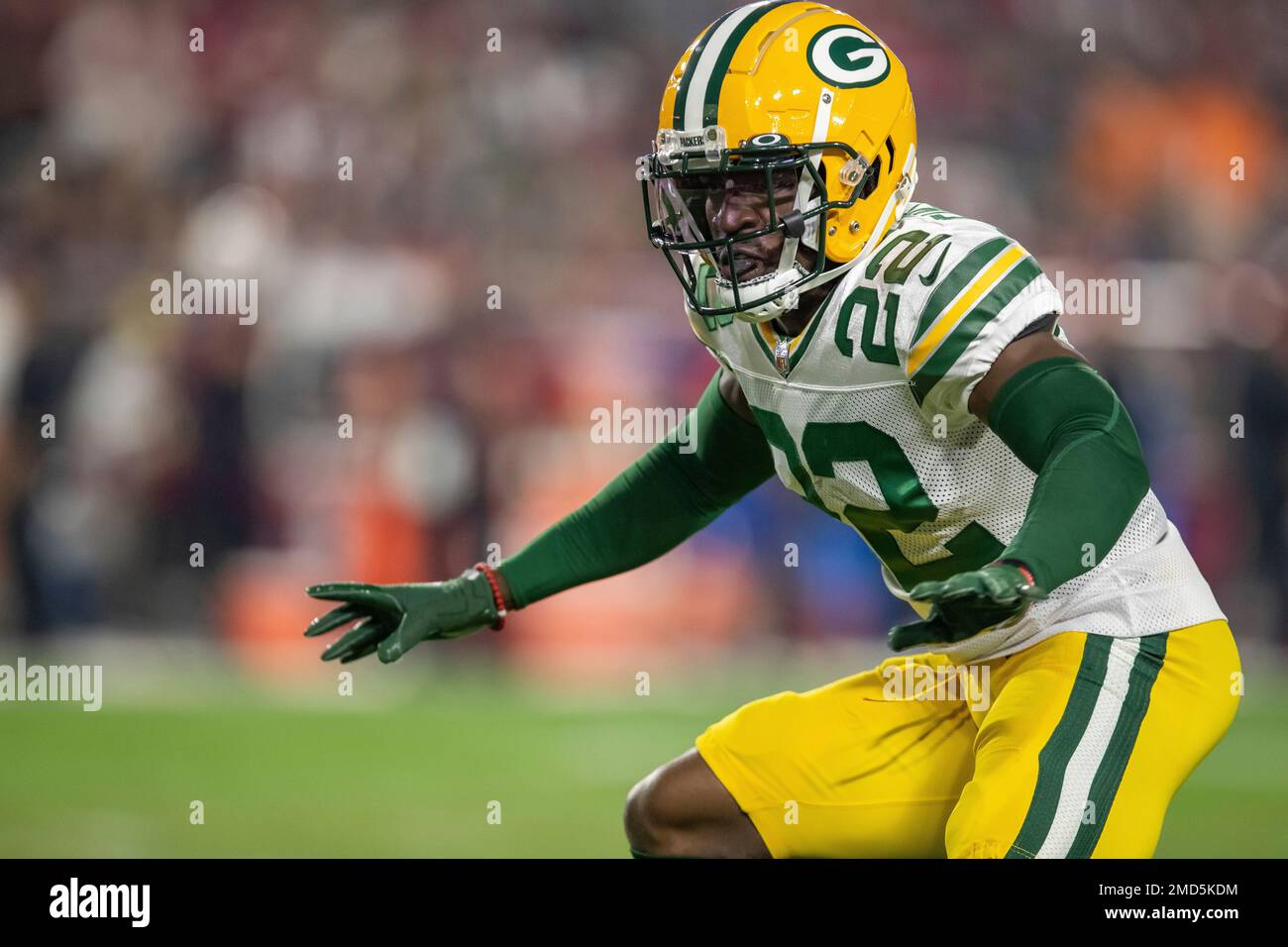 Cornerback (22) Shemar Jean-Charles of the Green Bay Packers against ...