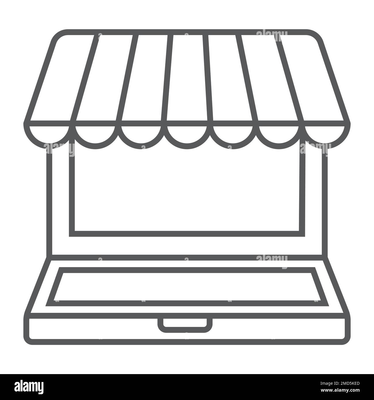 Marketplace online thin line icon, e commerce and marketing, online ...