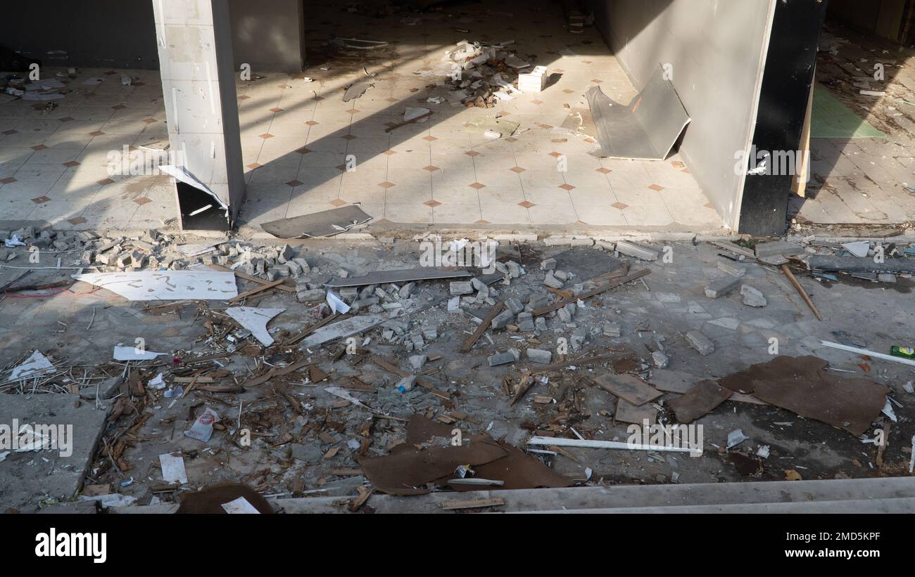 Earthquake in Turkey. Ruined houses after a massive earthquake in ...