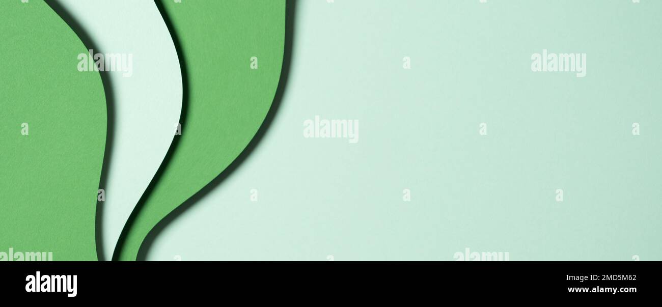 Abstract green color paper texture background. Minimal paper cut style ...