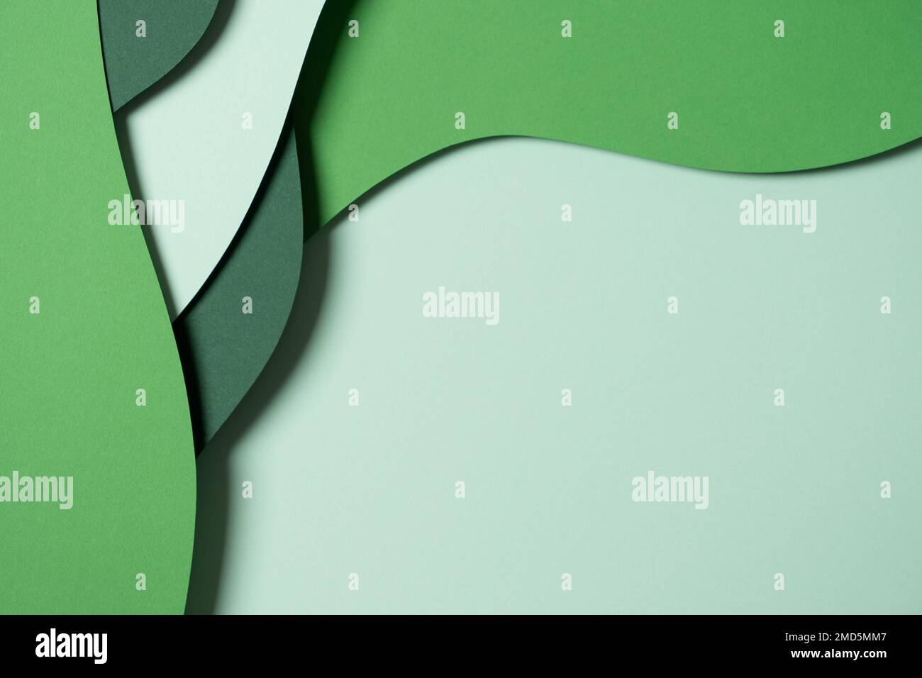 Abstract green color paper texture background. Minimal paper cut style ...