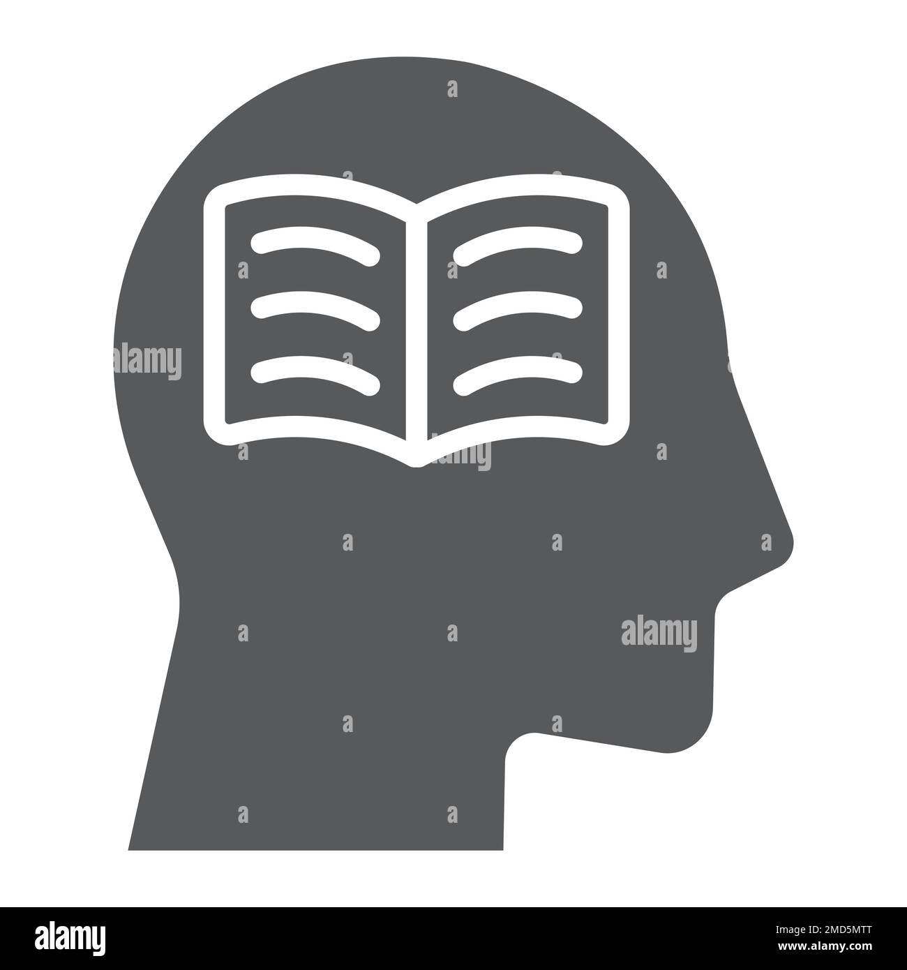 Self study glyph icon, e learning and education, person with book sign ...