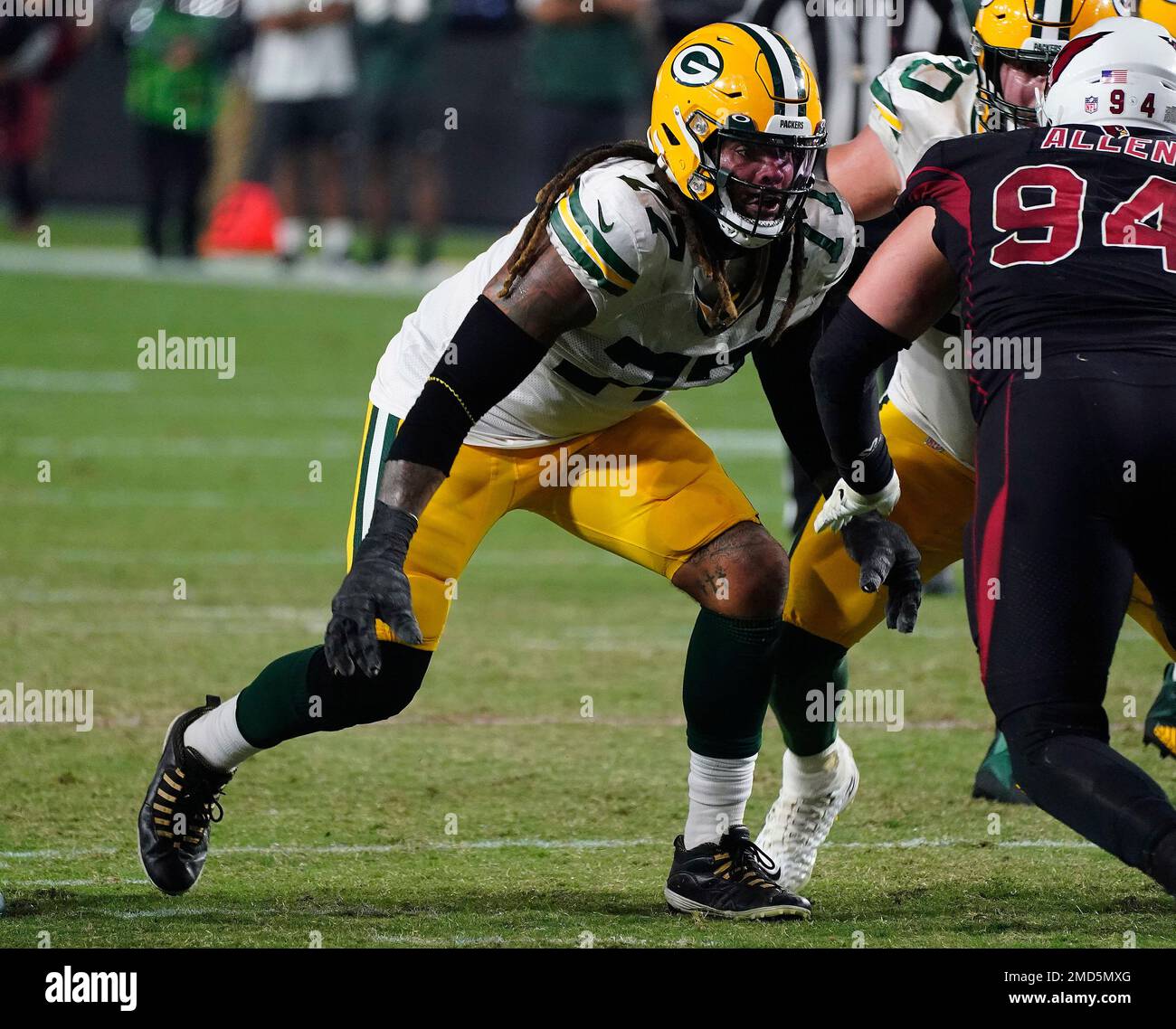 Green Bay Packers guard Billy Turner (77) during an NFL football game ...