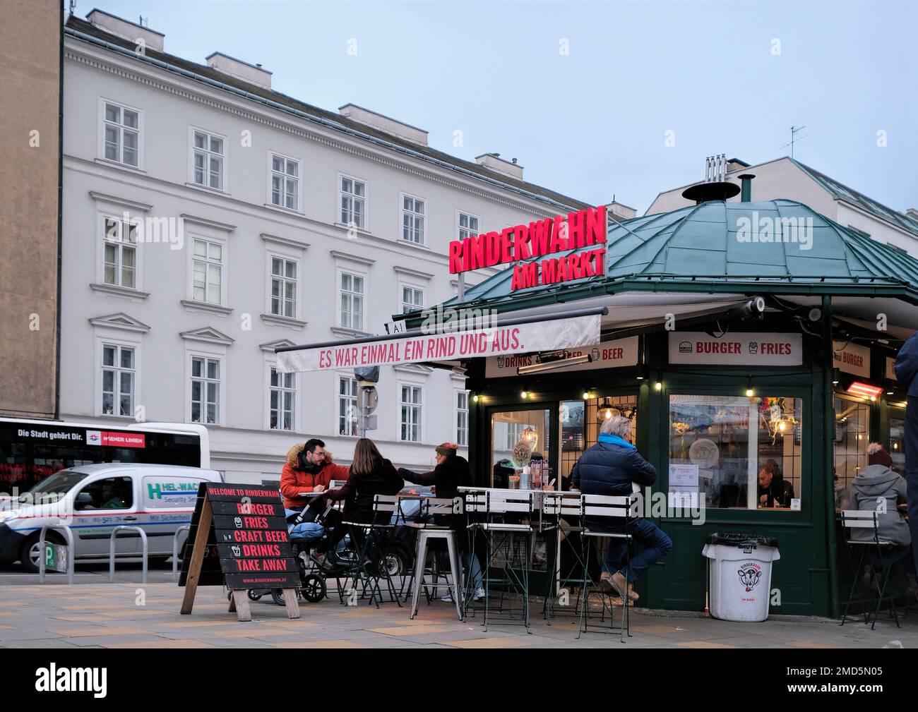 Vienna, Austria, Dec. 2022: A cafe on begining of the Naschmarkt Stock ...