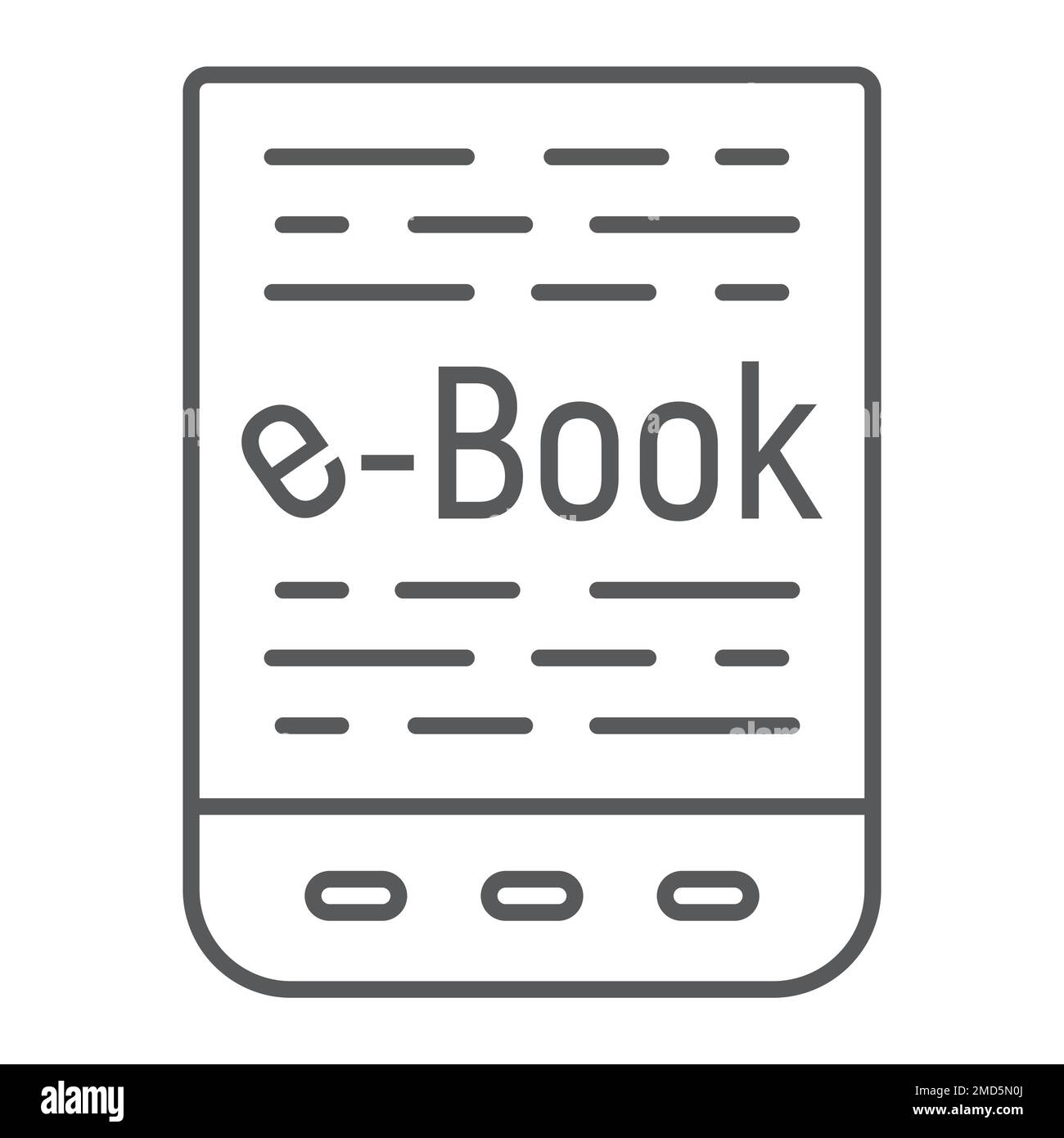 E book thin line icon, e learning and education, tablet sign vector ...