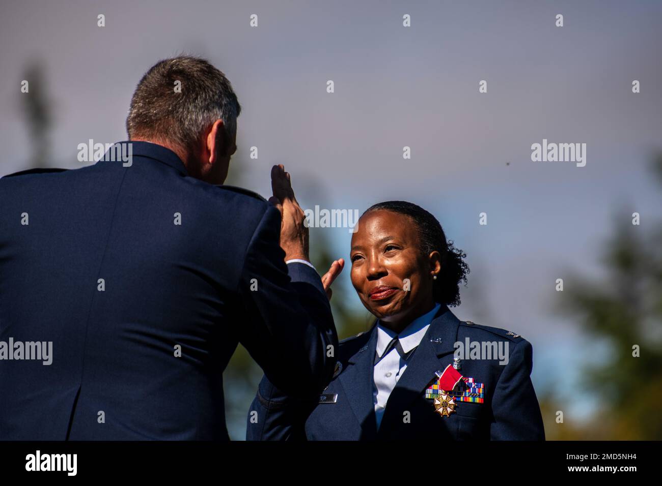 U.S. Air Force Col. Corey Simmons, left, 60th Air Mobility Wing ...