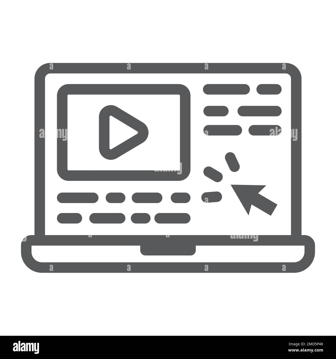 Tutorials line icon, e learning and education, video lessons sign ...