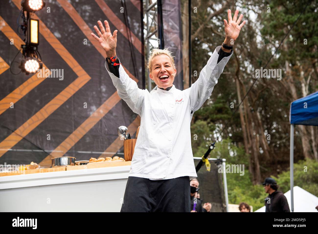 Chef Elizabeth Falkner is seen at the Outside Lands Music Festival at ...