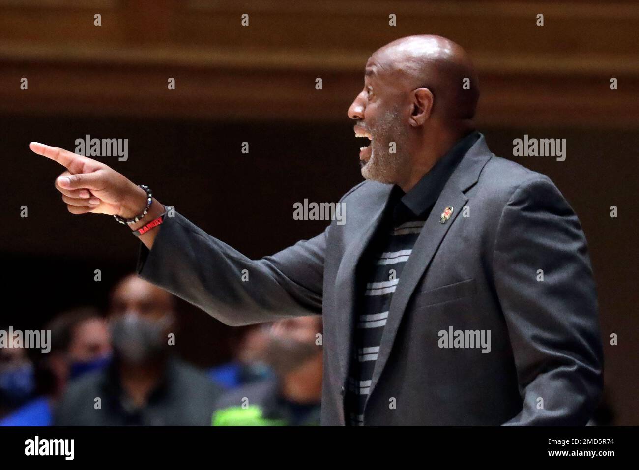 Winston-Salem State head coach Cleo Hill Jr. directs the team against ...