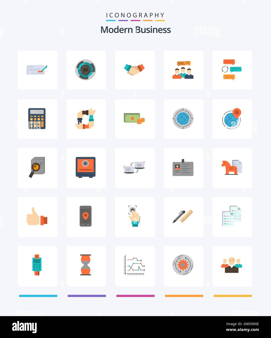 Creative Modern Business 25 Flat icon pack Such As partners. business ...