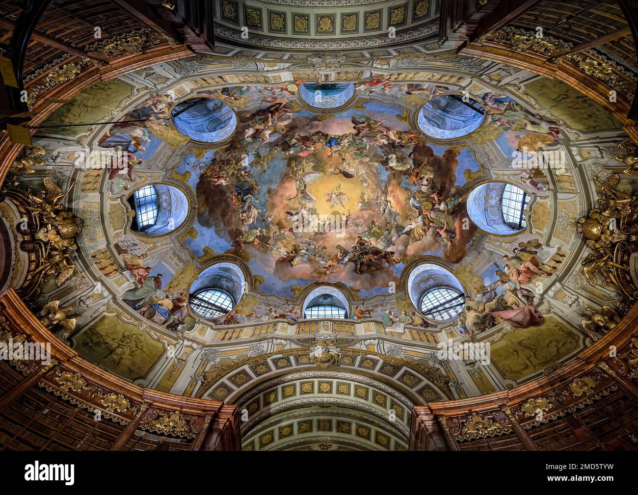 Vienna, Austria, Dec. 2022: Ceiling Fresco (1730) in the Famous ...