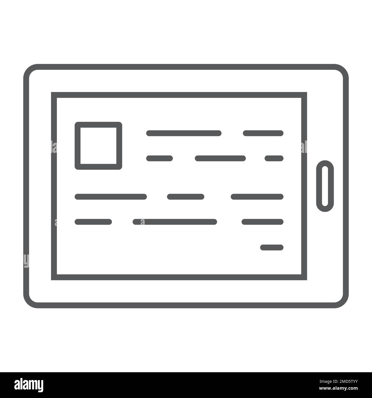 E reading thin line icon, e learning and education, tablet sign vector ...