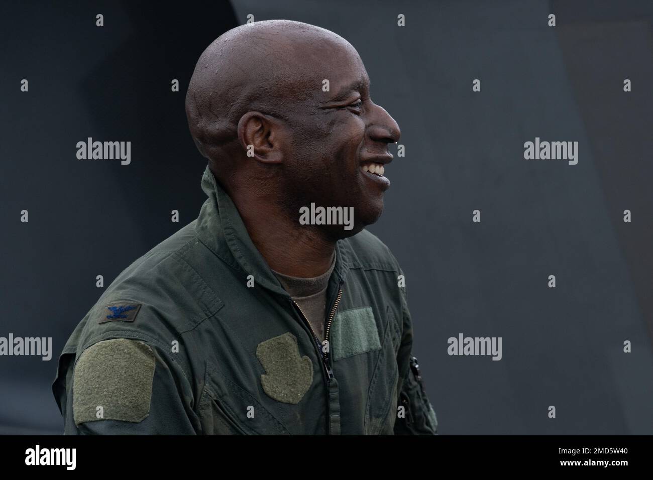 U.S. Air Force Col. Travolis Simmons, 3rd Wing commander, completes a ...