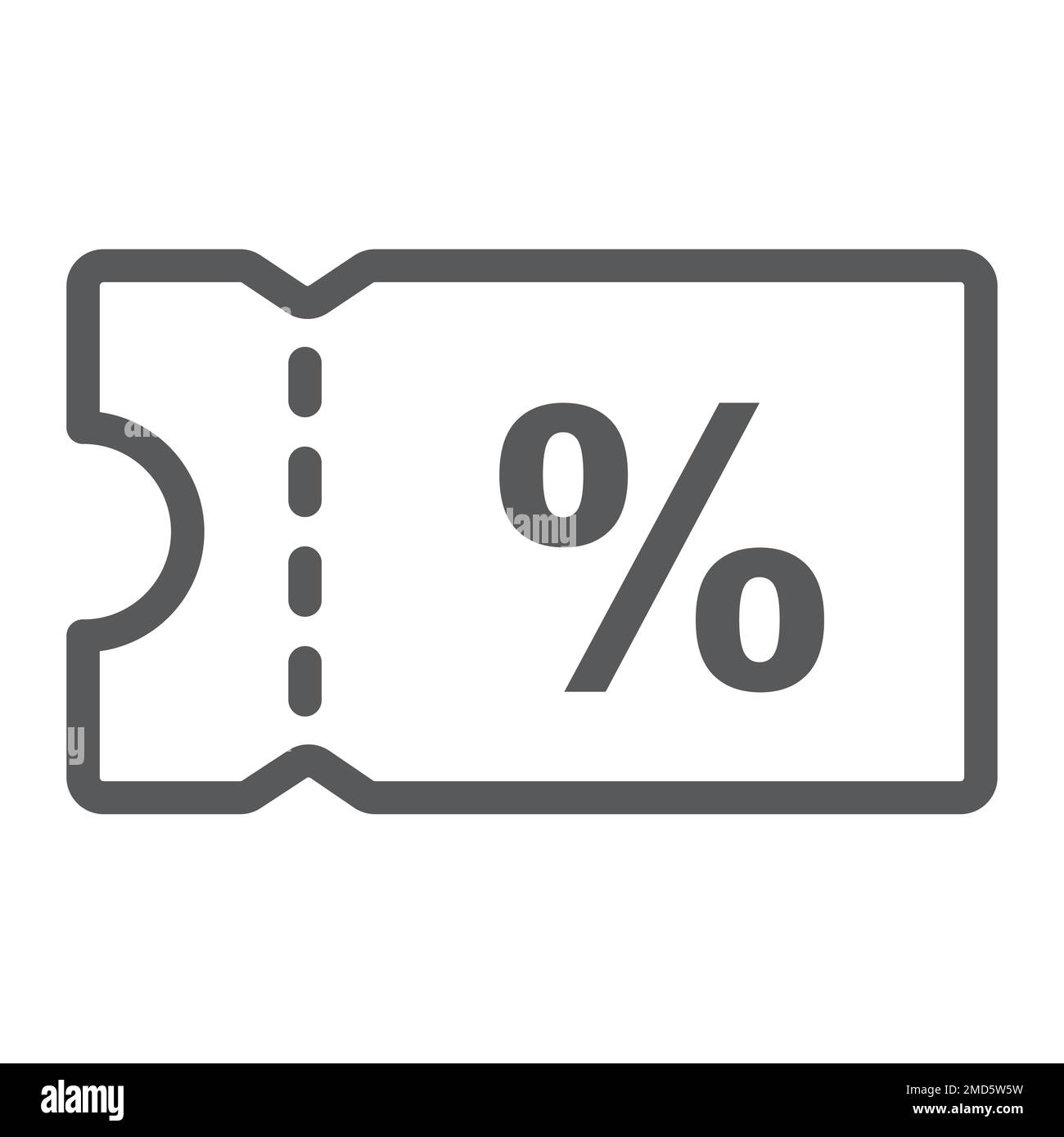 Discount Coupon line icon, e commerce and marketing, sale sign vector ...