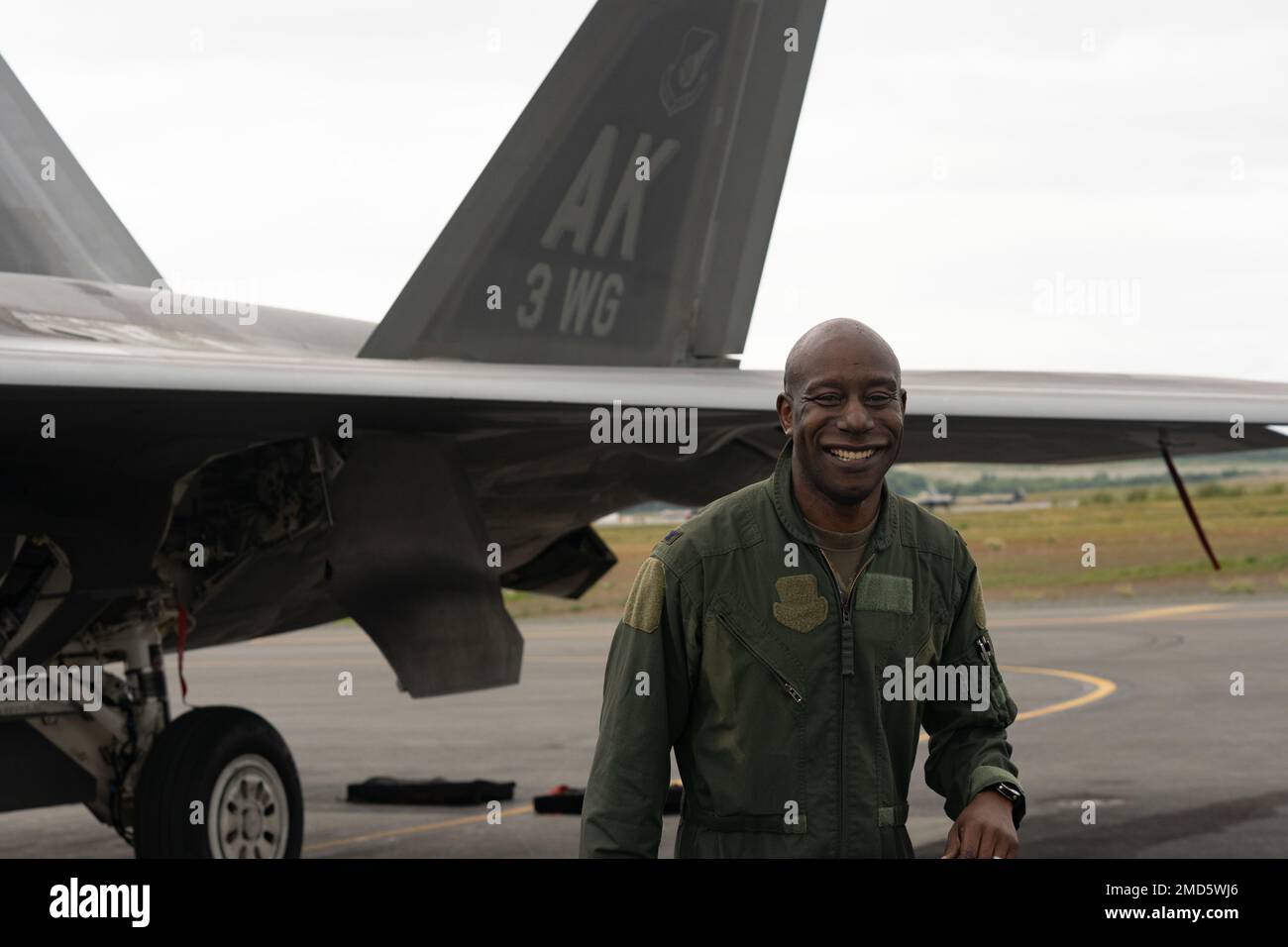 U.S. Air Force Col. Travolis Simmons, 3rd Wing commander, completes a ...