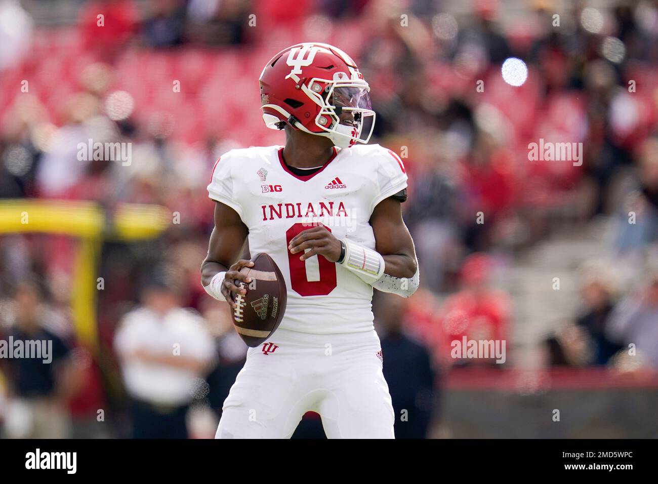 Indiana quarterback Donaven McCulley looks to pass against Maryland ...