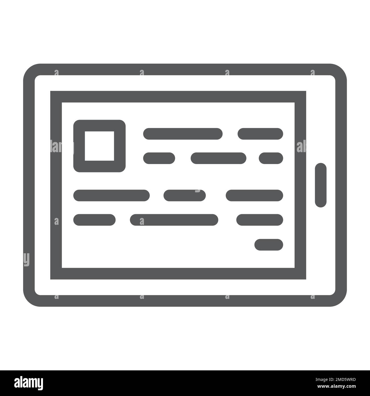 E reading line icon, e learning and education, tablet sign vector ...