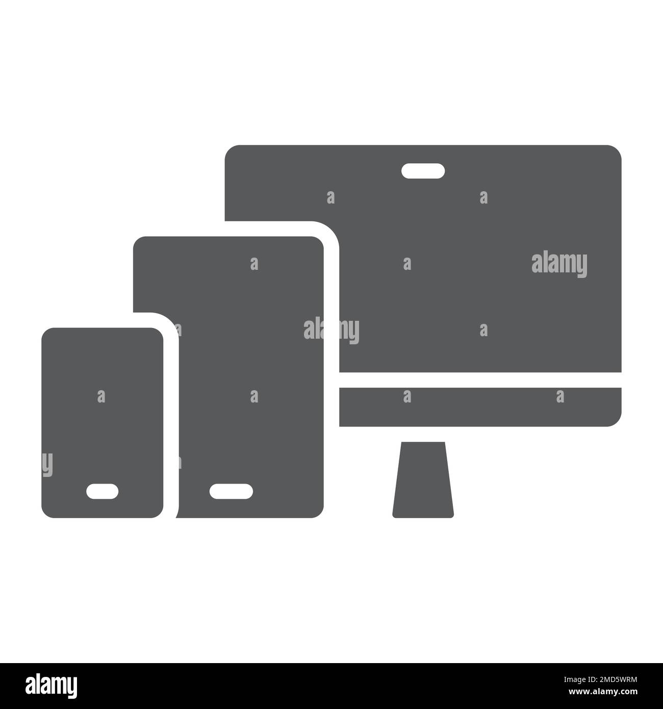 Responsive glyph icon, computer and laptop, devices sign vector ...