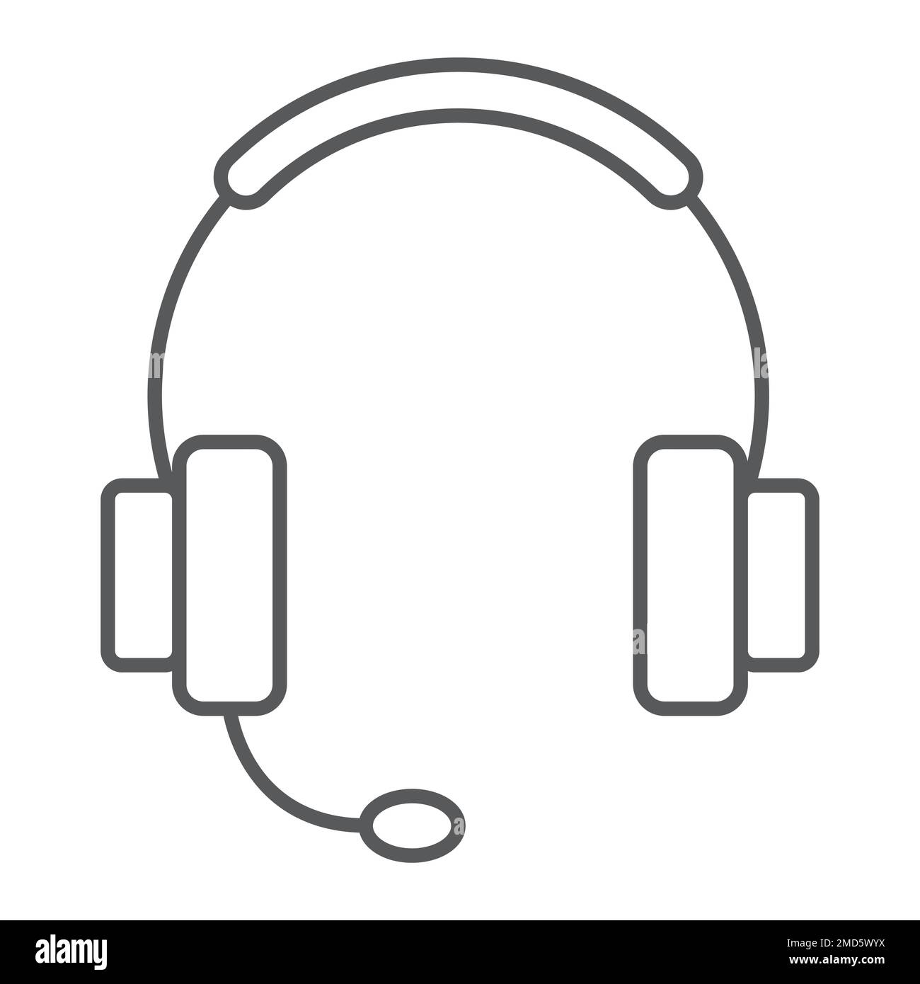 Tech support thin line icon, e commerce and marketing, headset sign ...