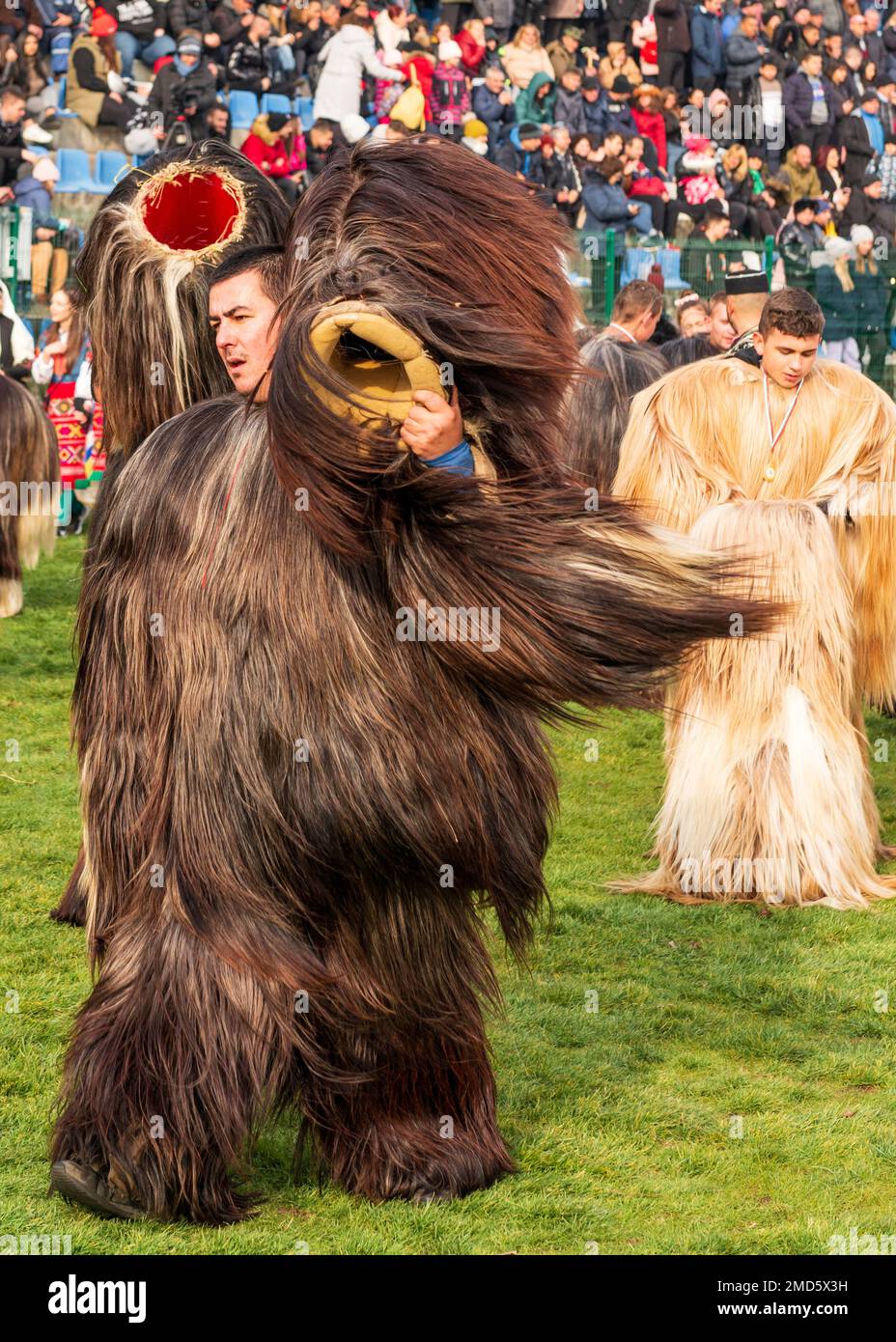 Kukeri dancers called Babugeri with their masks off at the annual ...