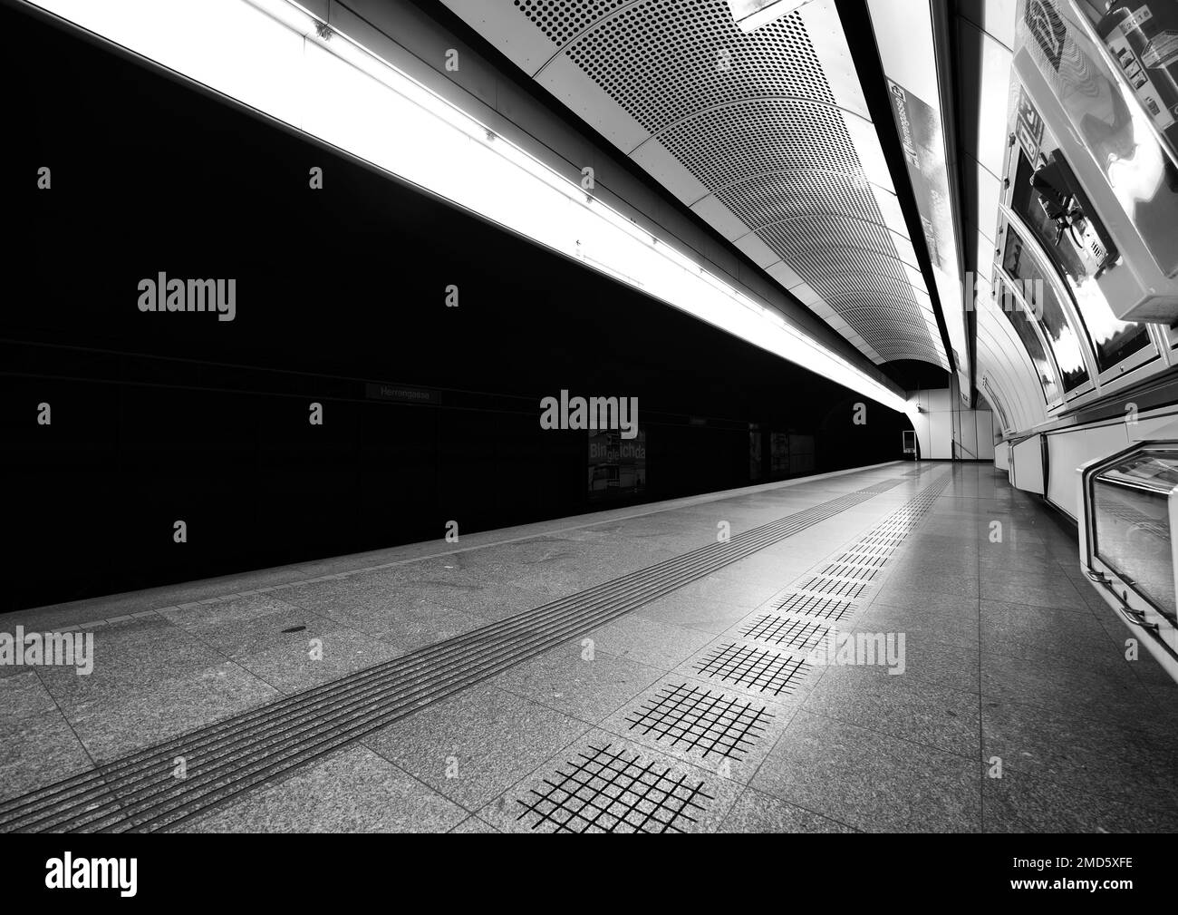 Vienna, Austria, Dec. 2022: Vienna Metro Station Black and White ...