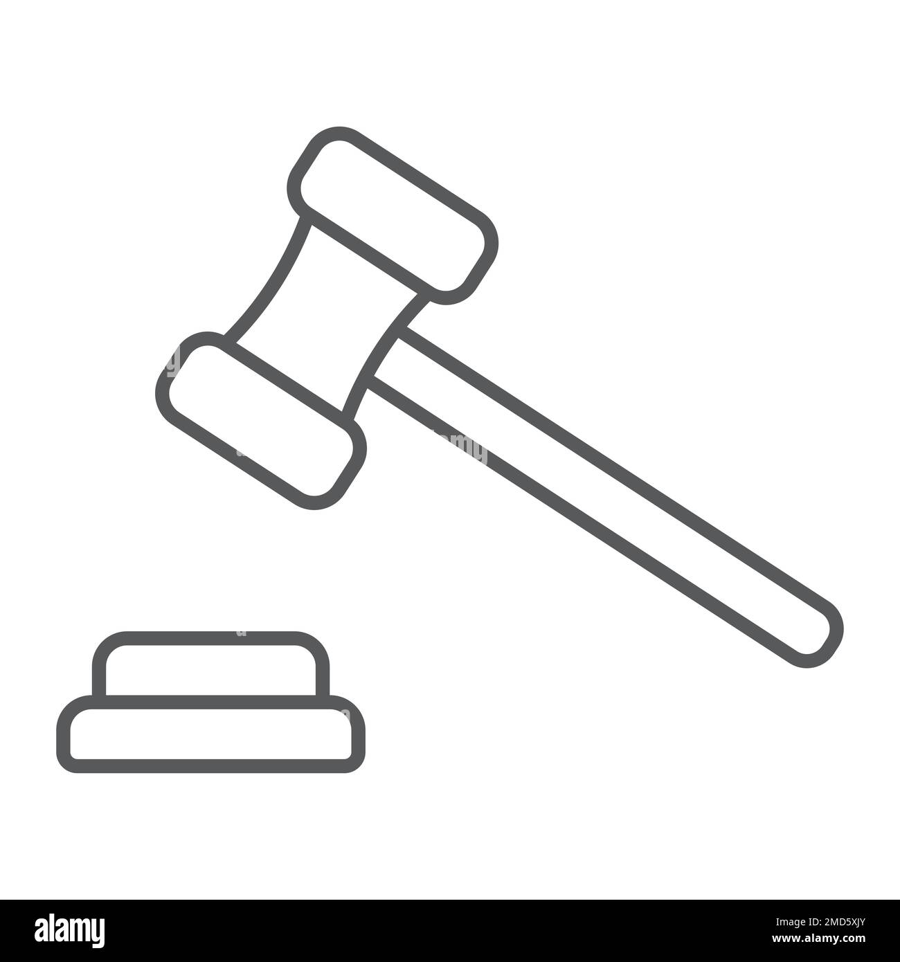 Auction thin line icon, e commerce and marketing, judge gavel sign ...