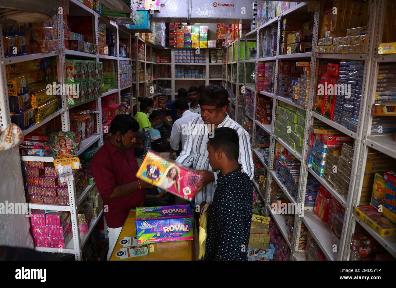 People buy firecrackers ahead of Diwali festival in Hyderabad, India ...