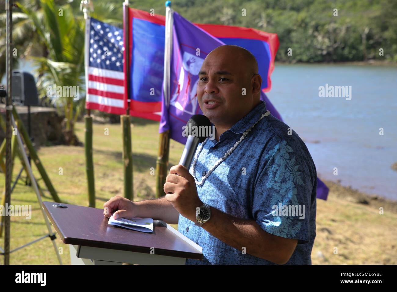 Lieutenant Governor of Guam Joshua Franquez Tenorio, gives welcoming ...