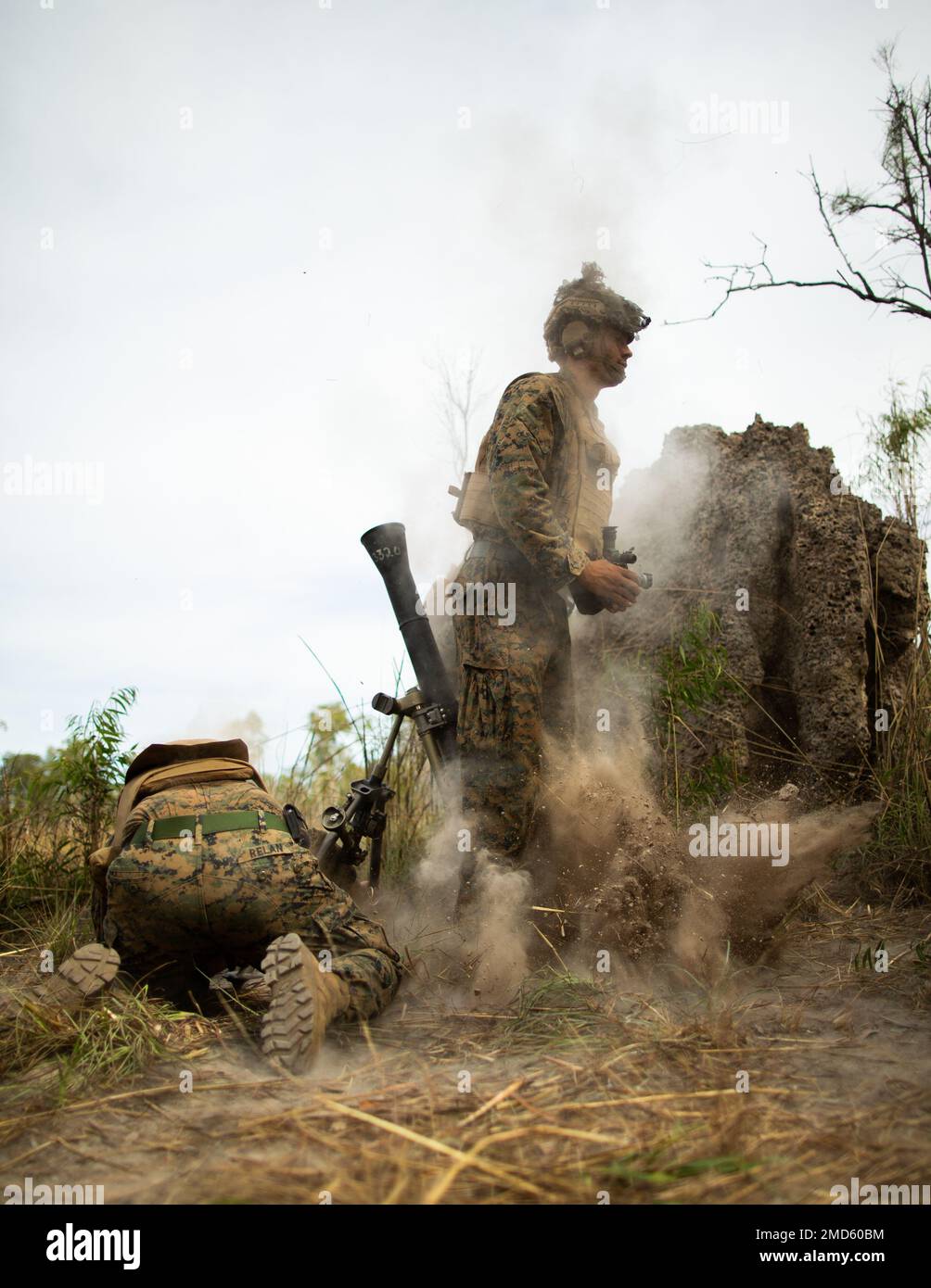 U.S. Marine Corps 81mm mortermen with 3d Battalion, 7th Marine Regiment ...