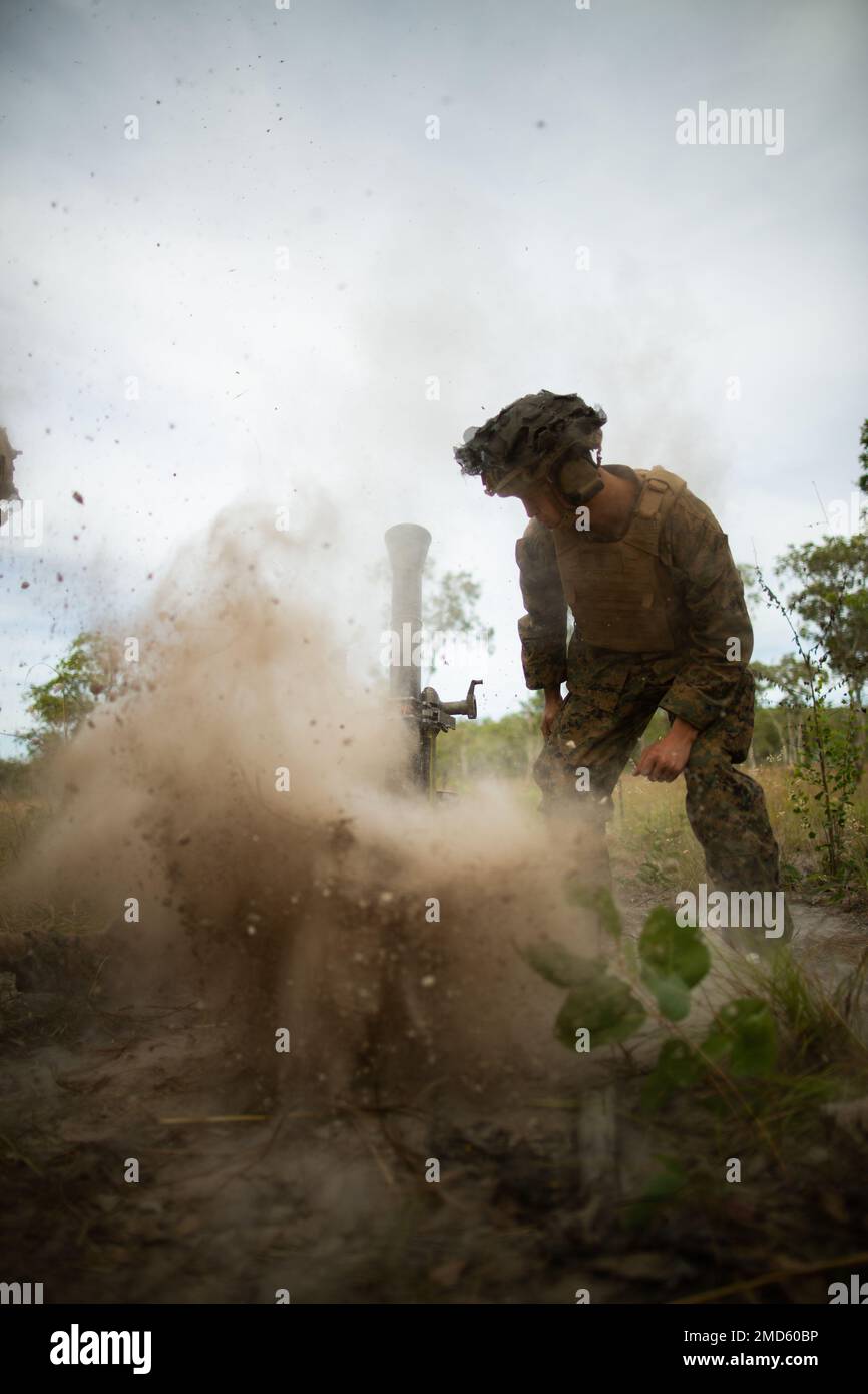 A U.S. Marine Corps 81mm morterman with 3d Battalion, 7th Marine ...