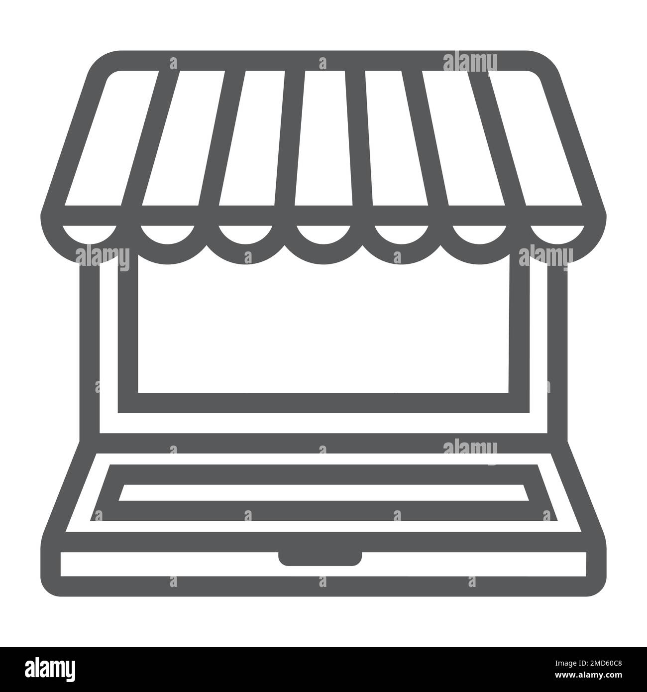 Marketplace online line icon, e commerce and marketing, online market ...