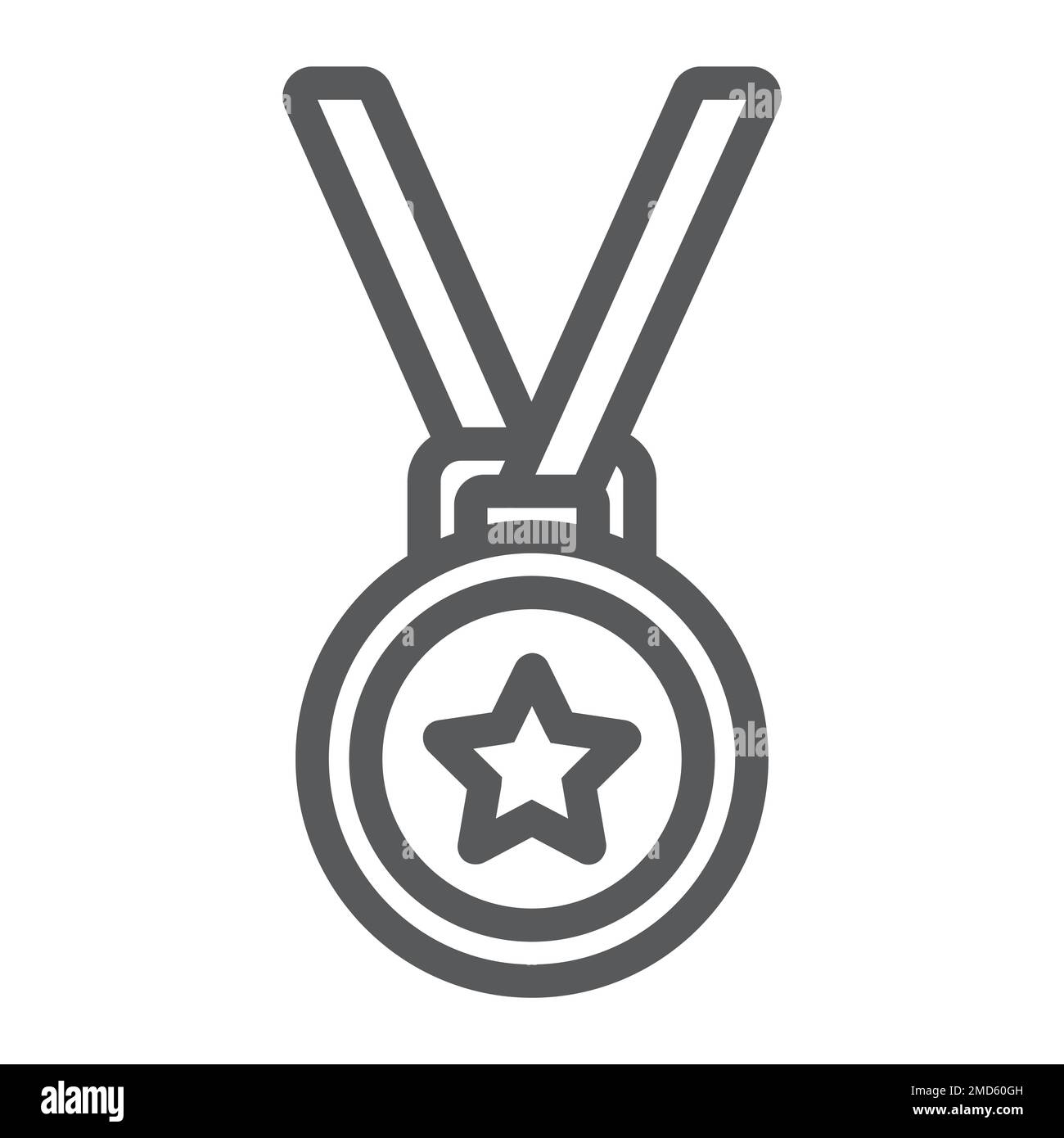 Medal line icon, trophy and award, best student sign vector graphics, a ...