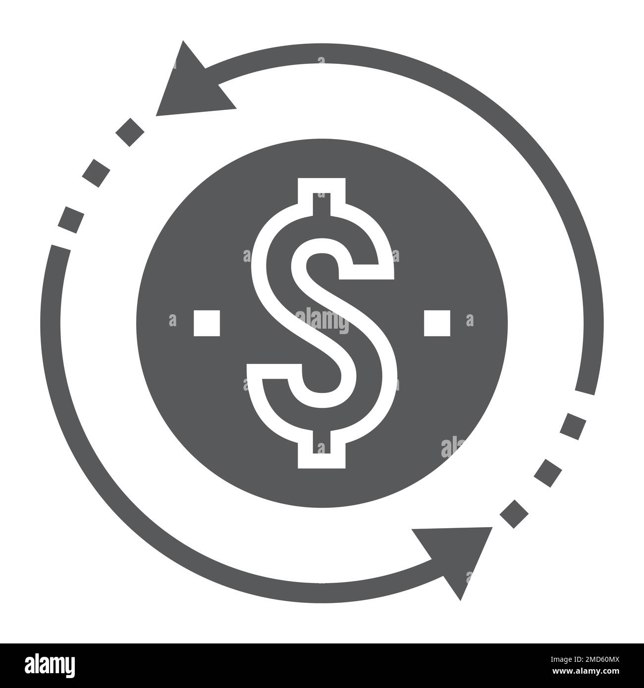 Return on investment glyph icon, development and business, money back ...
