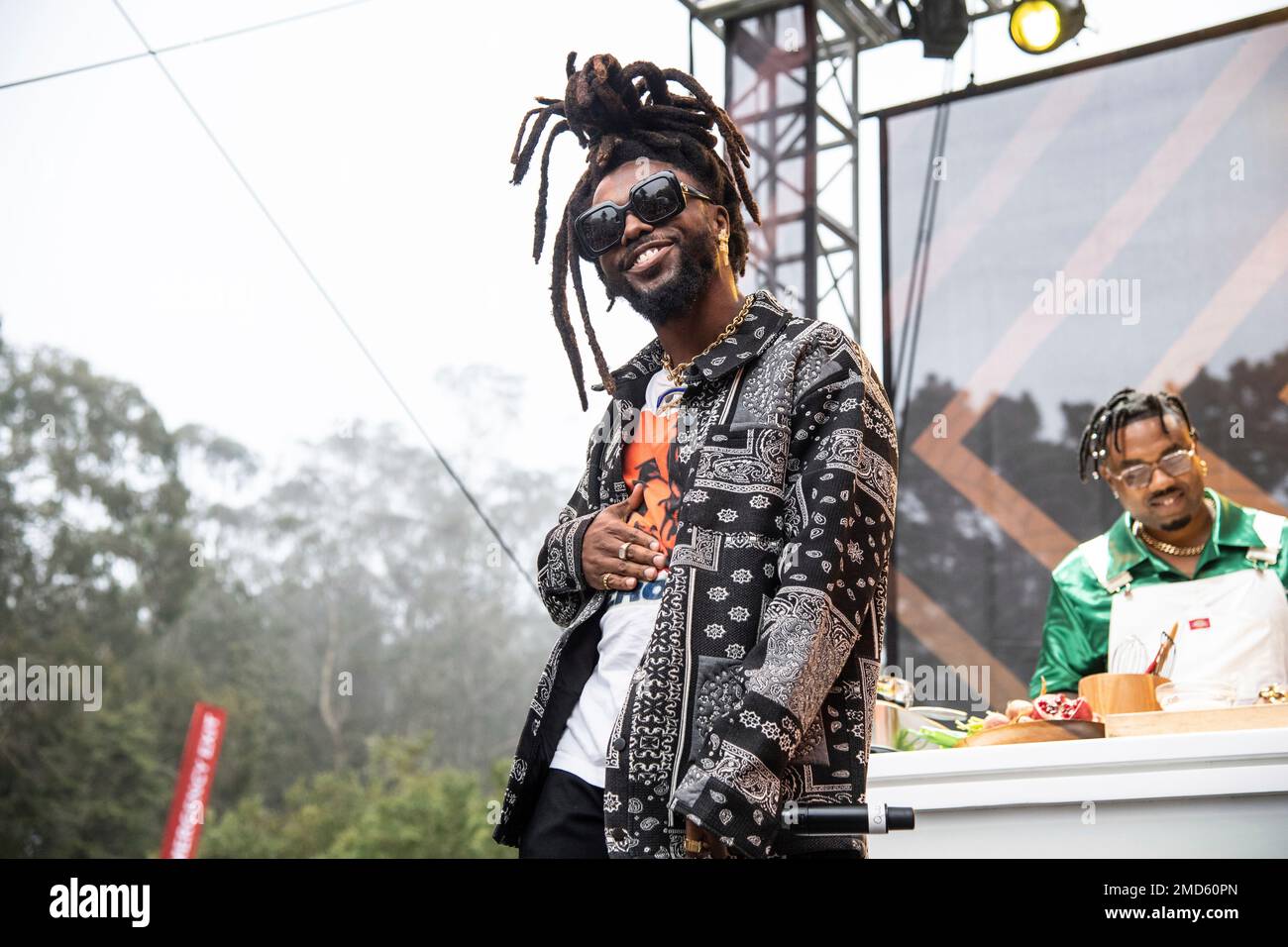 Johnny Venus of EARTHGANG is seen at the Outside Lands Music Festival ...
