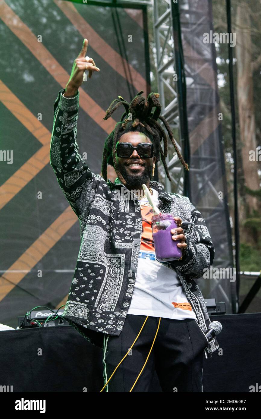 Johnny Venus of EARTHGANG is seen at the Outside Lands Music Festival ...