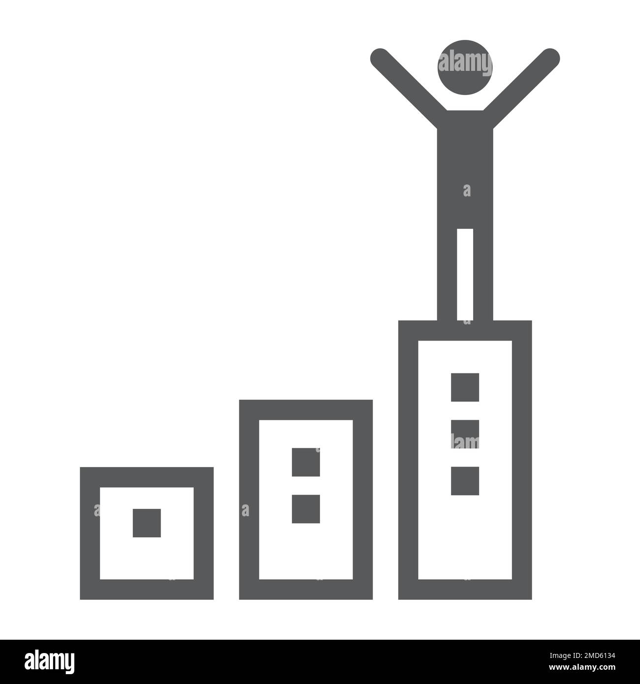 Success line icon, development and business, winner sign vector ...