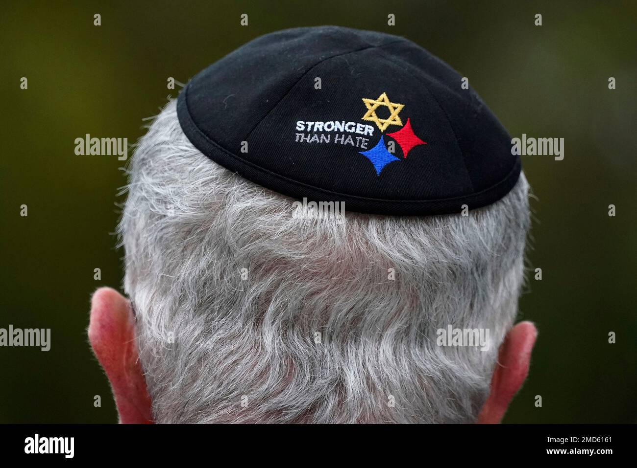 Tree of Life Synagogue Vice President Alan Hausman wears a Stronger ...