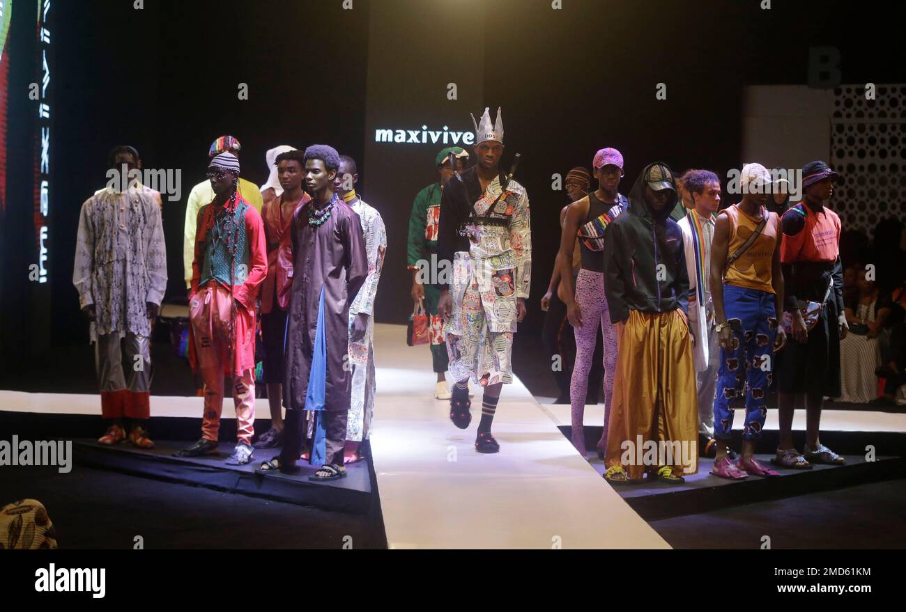 Models display a creation by Maxivive during the Heineken Fashion and ...