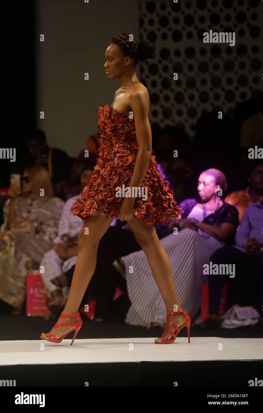 A model displays a creation by Austrian Lace during the Heineken ...