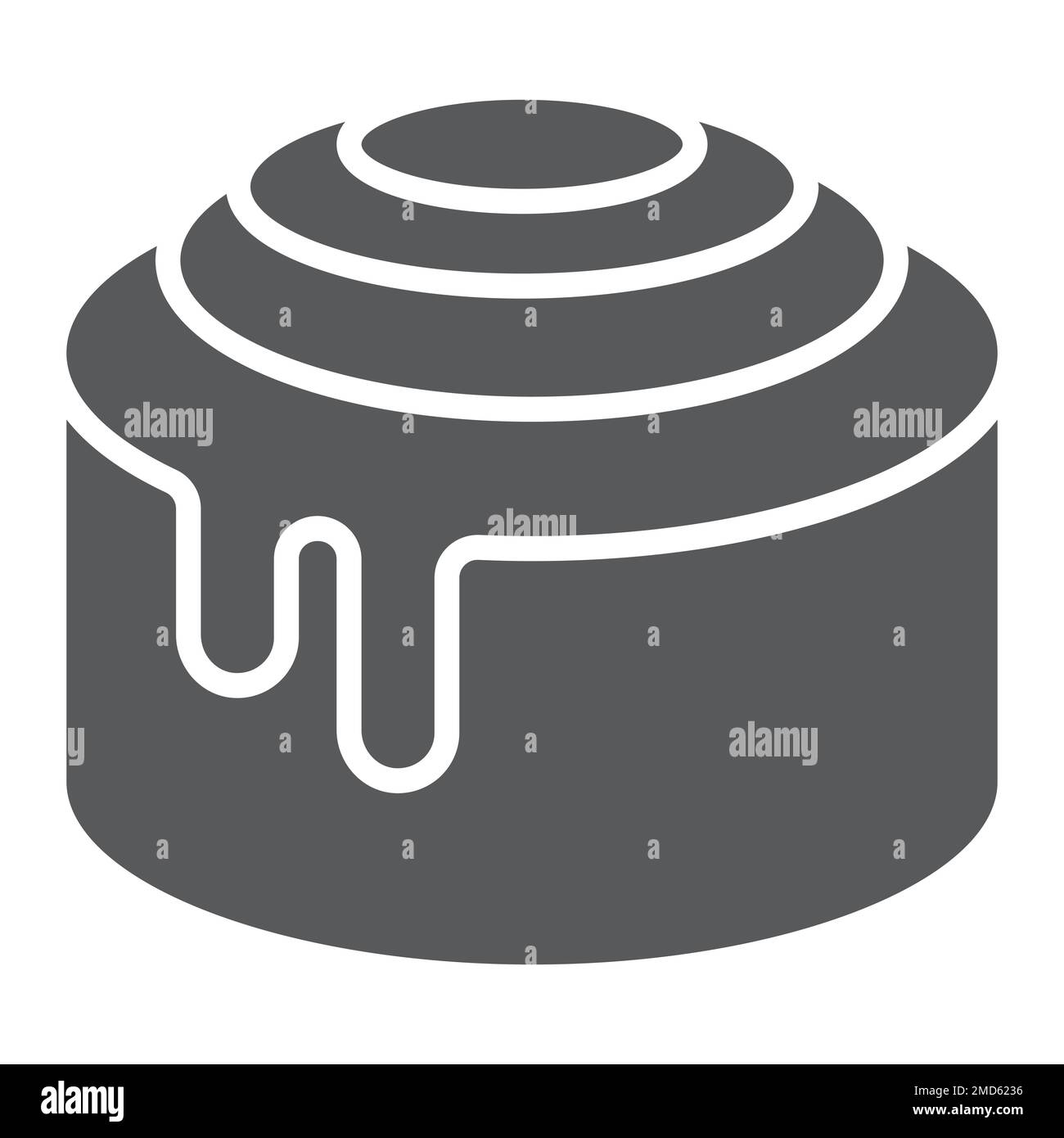 Cinnamon Bun Roll glyph icon, sweet and tasty, dessert sign vector ...