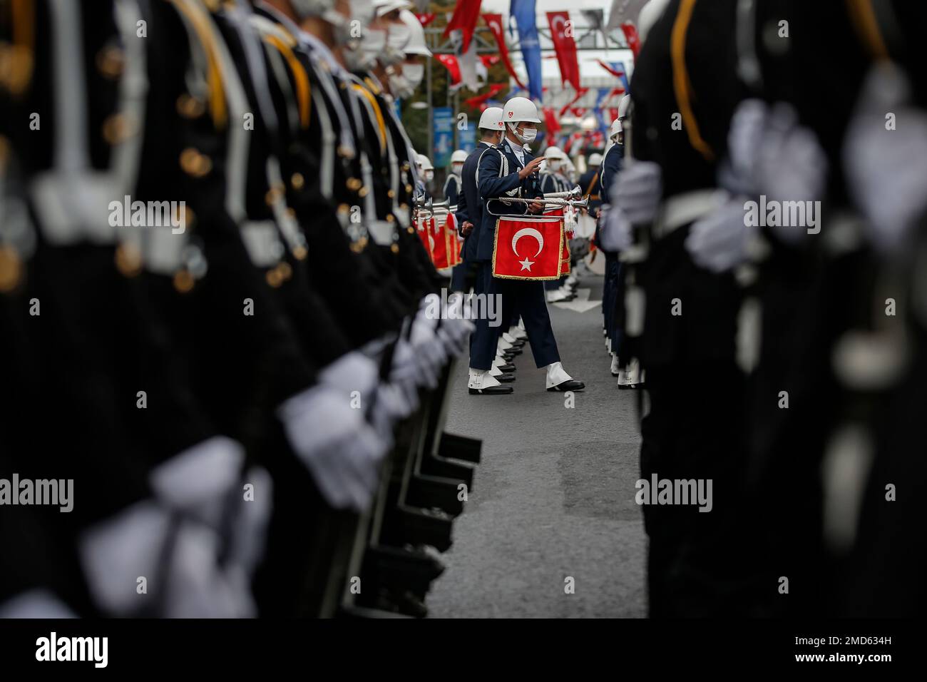 Turkish soldiers parade during the celebration of Turkey's Republic Day ...