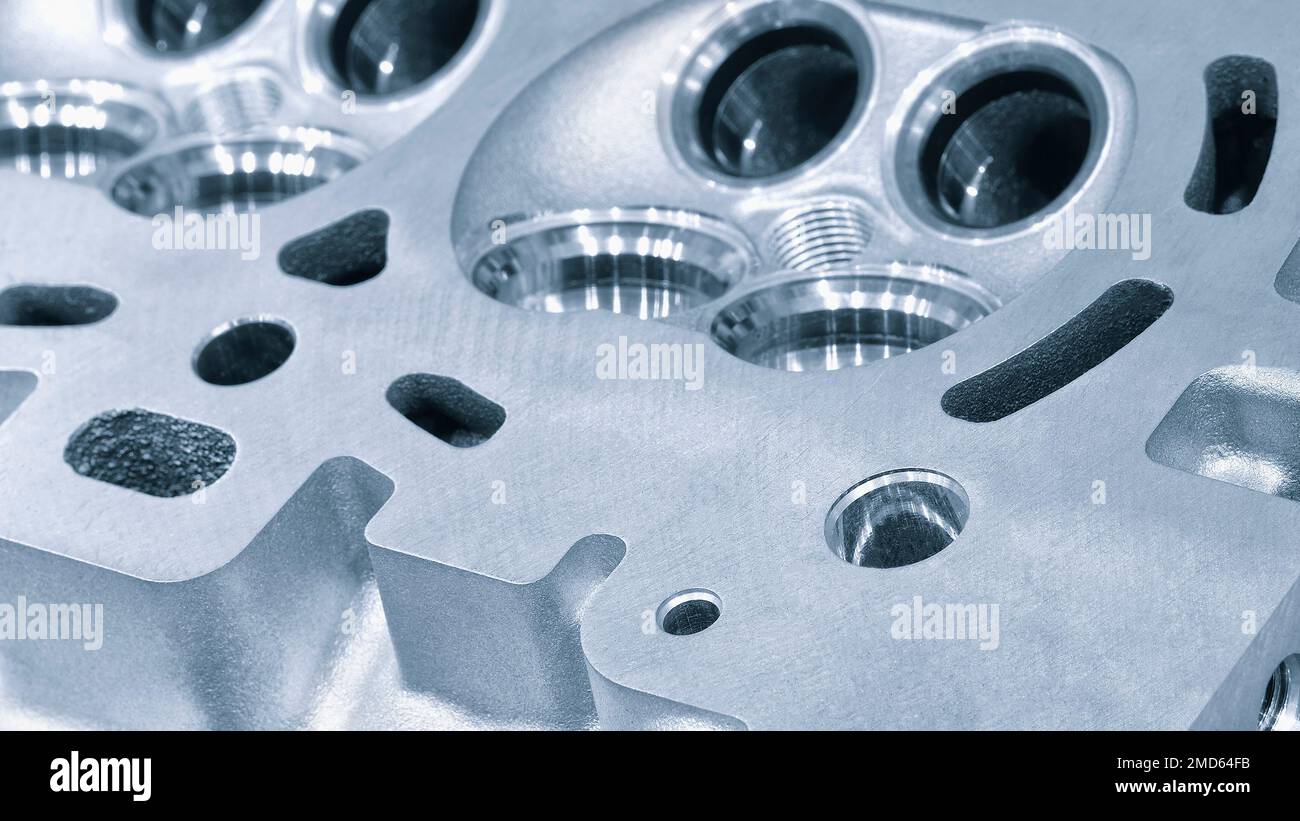 open block of four cylinder petrol engine, Open engine block exposing ...