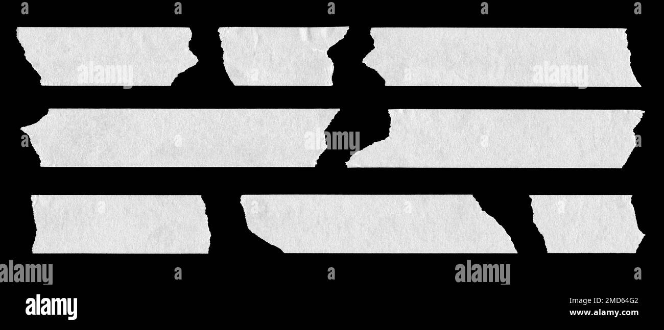 White paper torn piece isolated on black background. White paper ripped ...