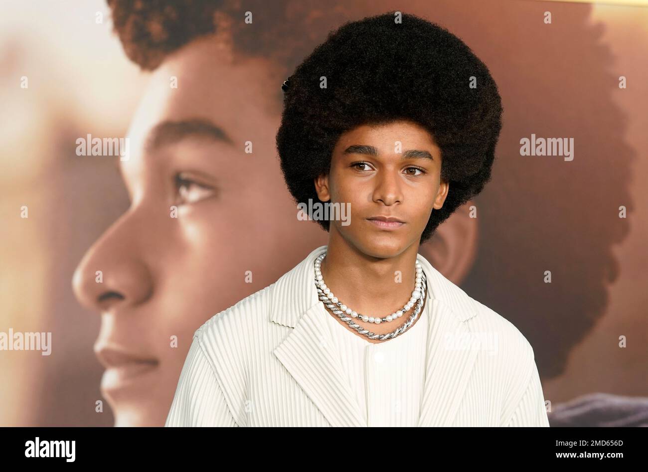 Jaden Michael, a cast member in "Colin in Black and White," poses at ...