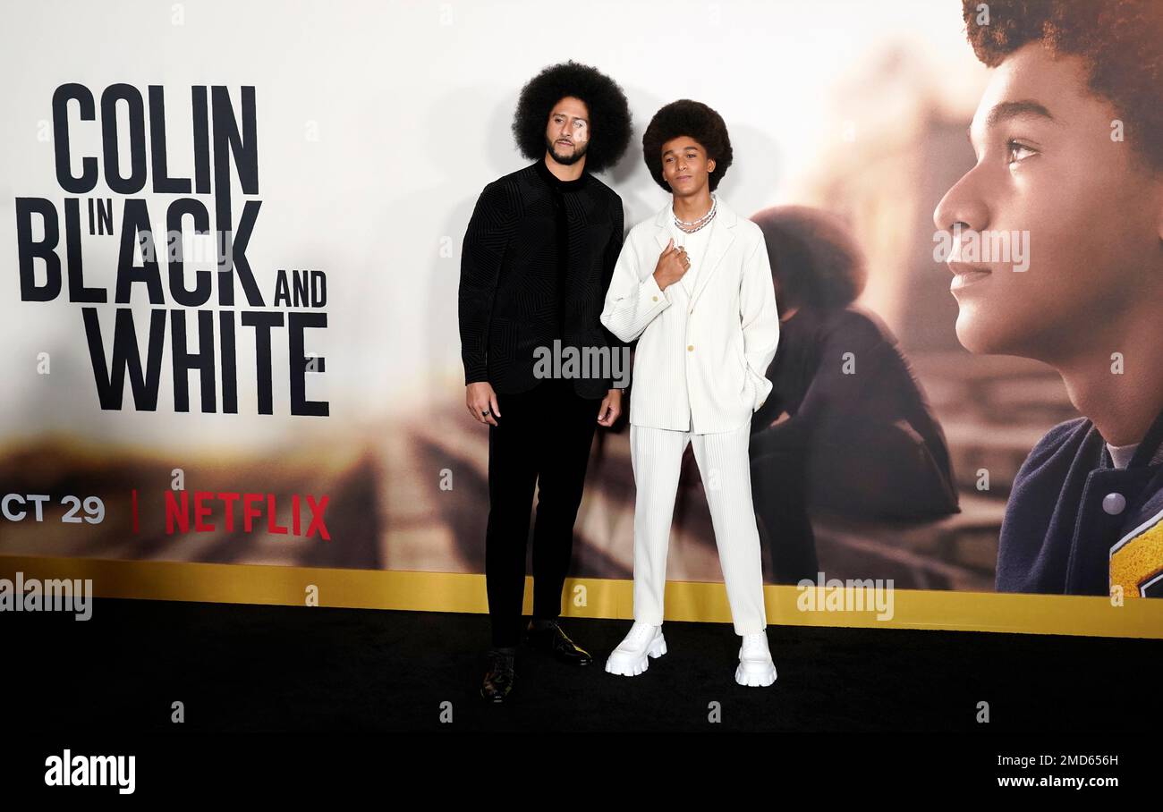 Colin Kaepernick, left, co-creator of the Netflix dramatic limited ...
