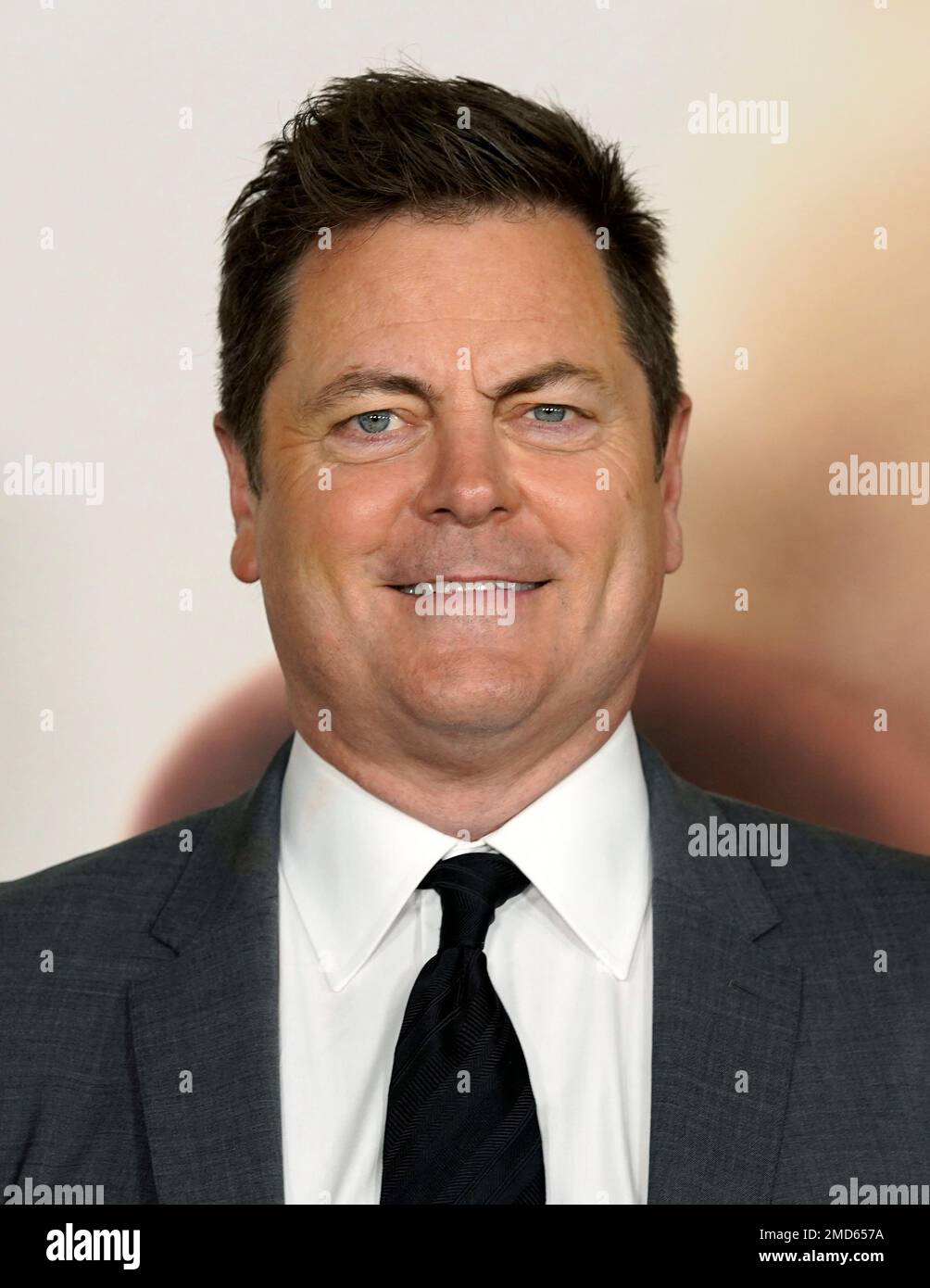 Nick Offerman poses at the premiere of the Netflix dramatic limited ...
