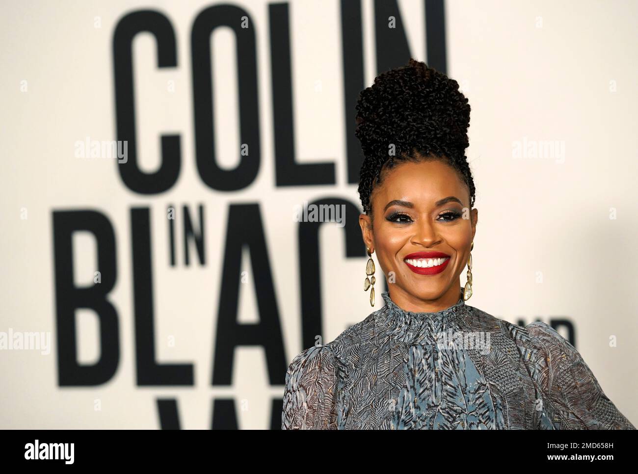 Lony'e Perrine, a cast member in "Colin in Black and White," poses at ...
