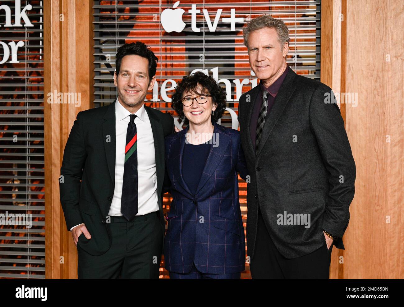 Paul Rudd, left, Georgia Pritchett and Will Ferrell attend the premiere ...